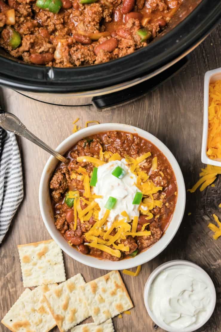 SIMPLE Dump ‘n Go Slow Cooker Chili - Simple Party Food